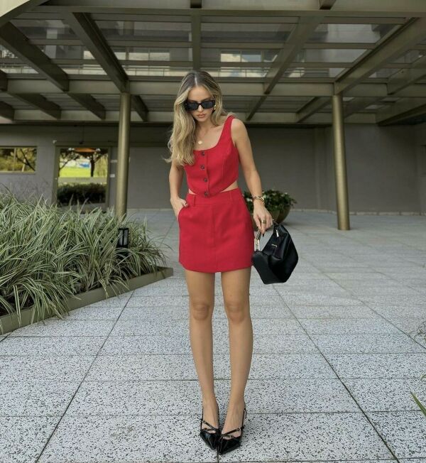 Conjunto Alfaiataria Vermelho - Nuki - Sarez Store